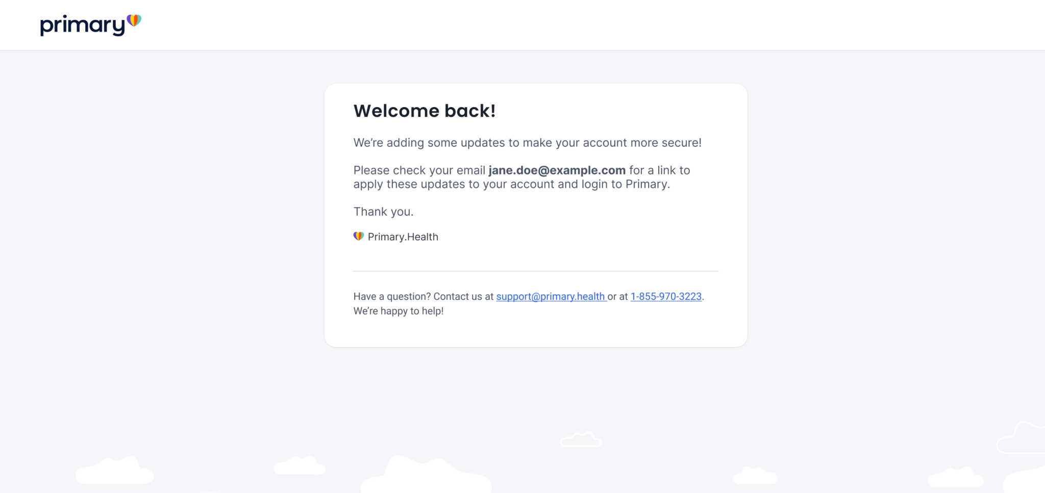 Multi-Factor Authentication - Primary Health
